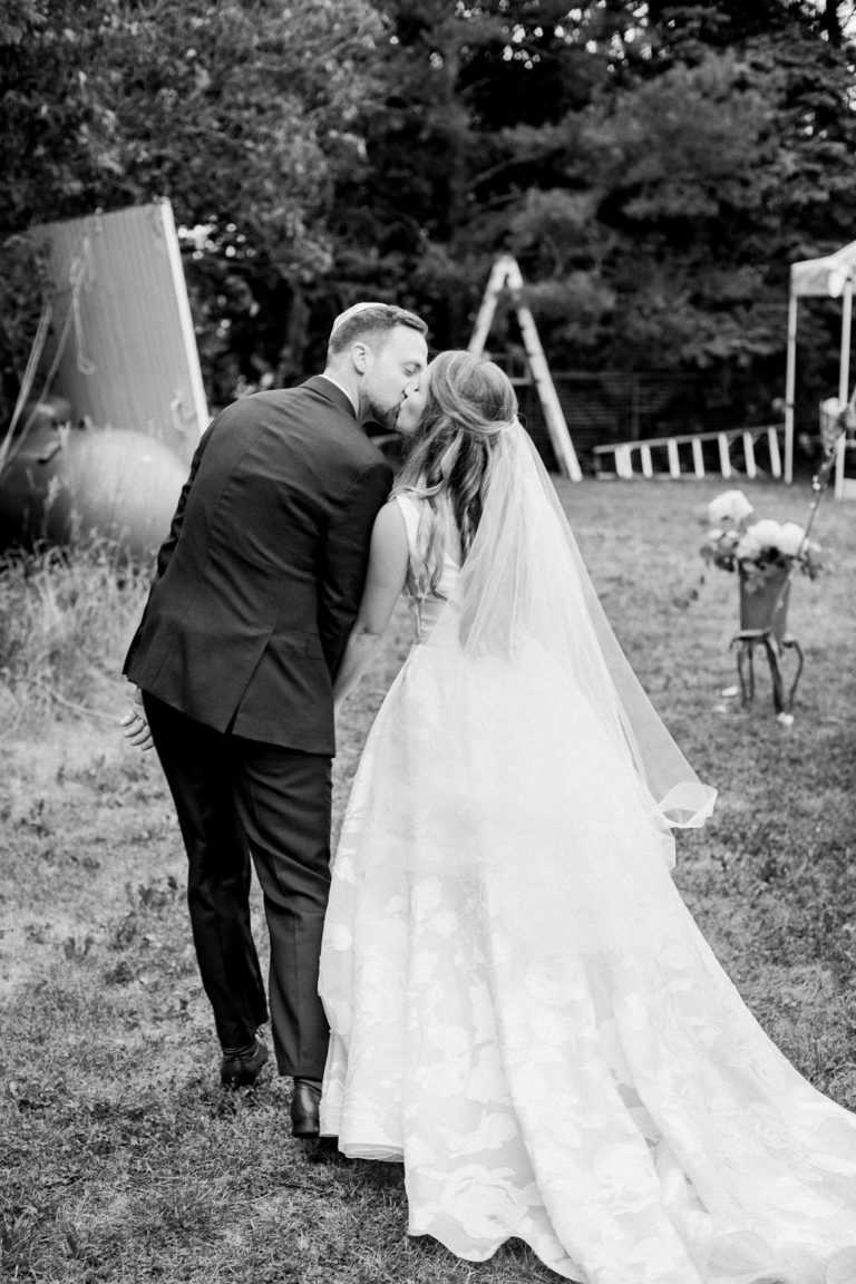 Socially-Distant Farm Wedding | Kyra + Aaron - Lea-Ann Belter Bridal / Astrid & Mercedes