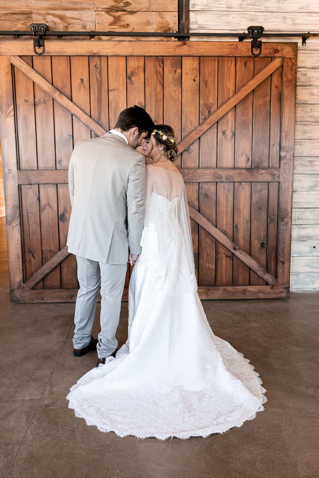 Rustic Green + White Winter Wedding at a Barn in the Snow